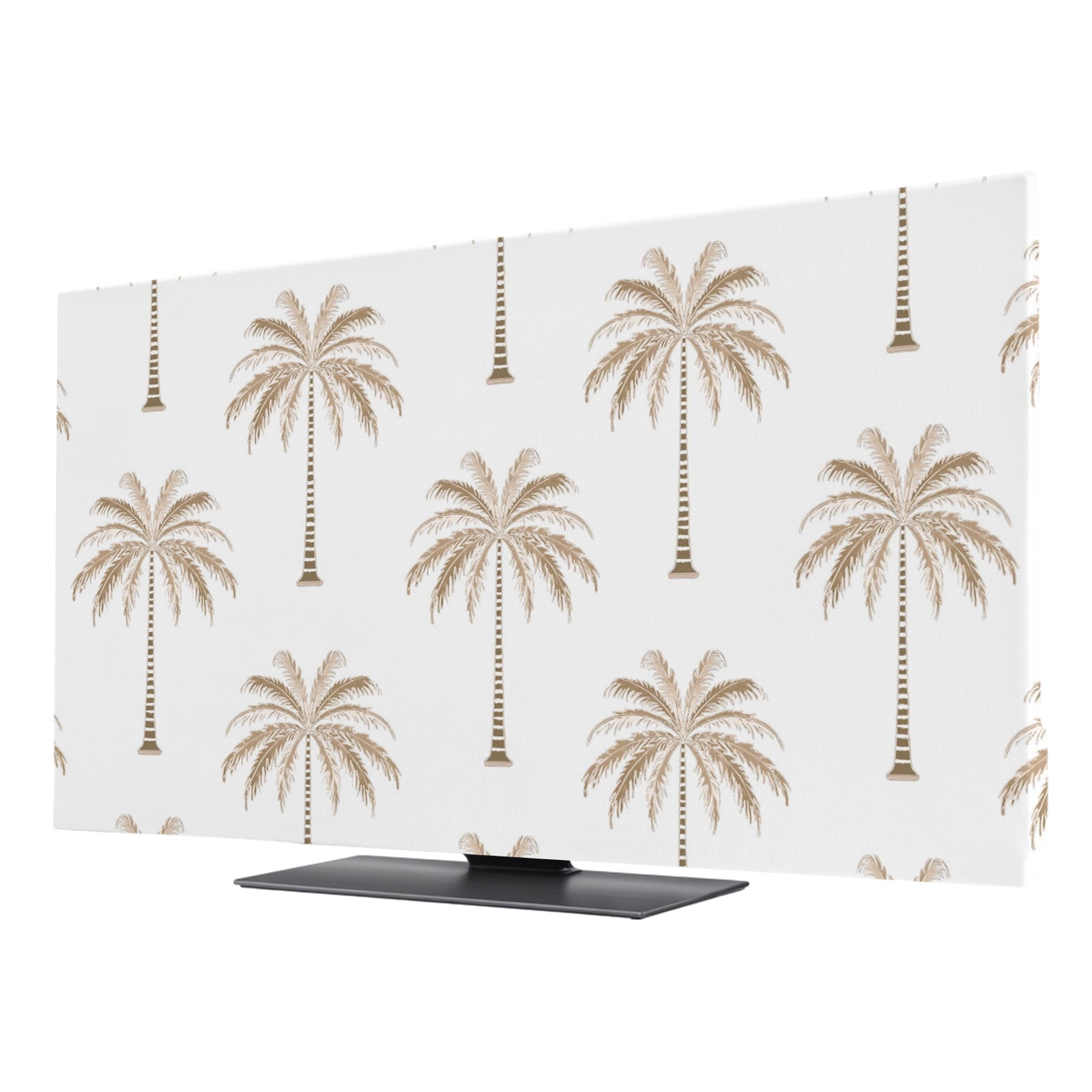 Beige Palm Trees TV Cover for 65 Inch Screen, Stretch Fabric Dustproof ...
