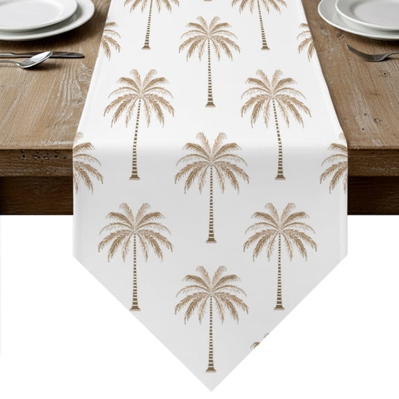 Beige Palm Trees Table Runner Linen Burlap Table Runner 72 Inches Long ...