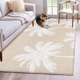 Beige Palm Trees Washable Area Rug 4x6 Summer Beach Tropical Farmhouse ...