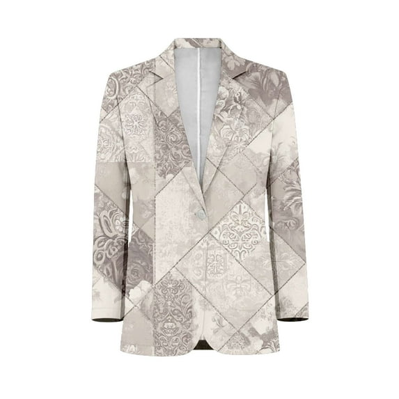 Beige Patchwork Floral Design Men's Suit Blazer Casual Party Wear Slim ...