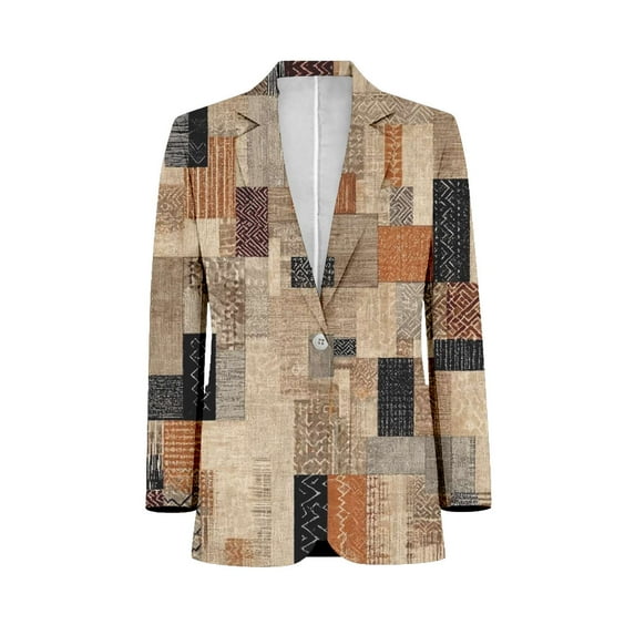 Beige Patchwork Rug Design Customized Men's Suits full man Shawl Collar ...