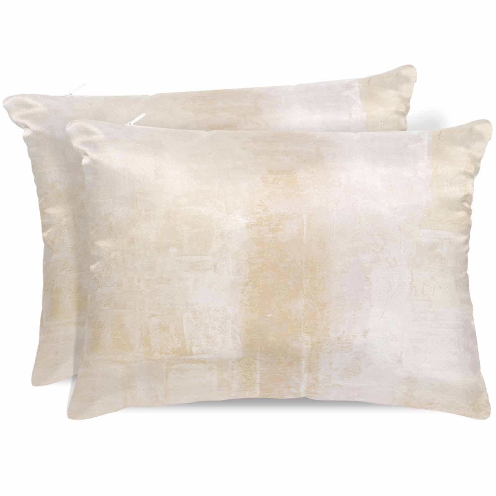 Beige Pillow Cases King Size Set of 2, Smooth Satin Pillowcase for Hair ...