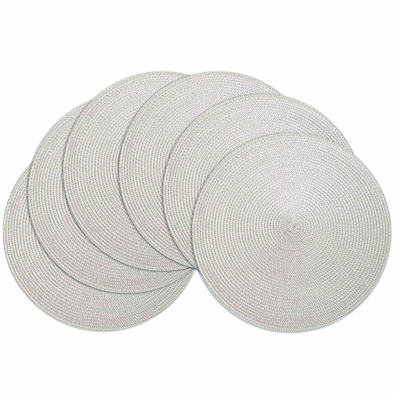 Beige Placemats Set of 6 Table Mats for Dining Tables Woven Washable ...