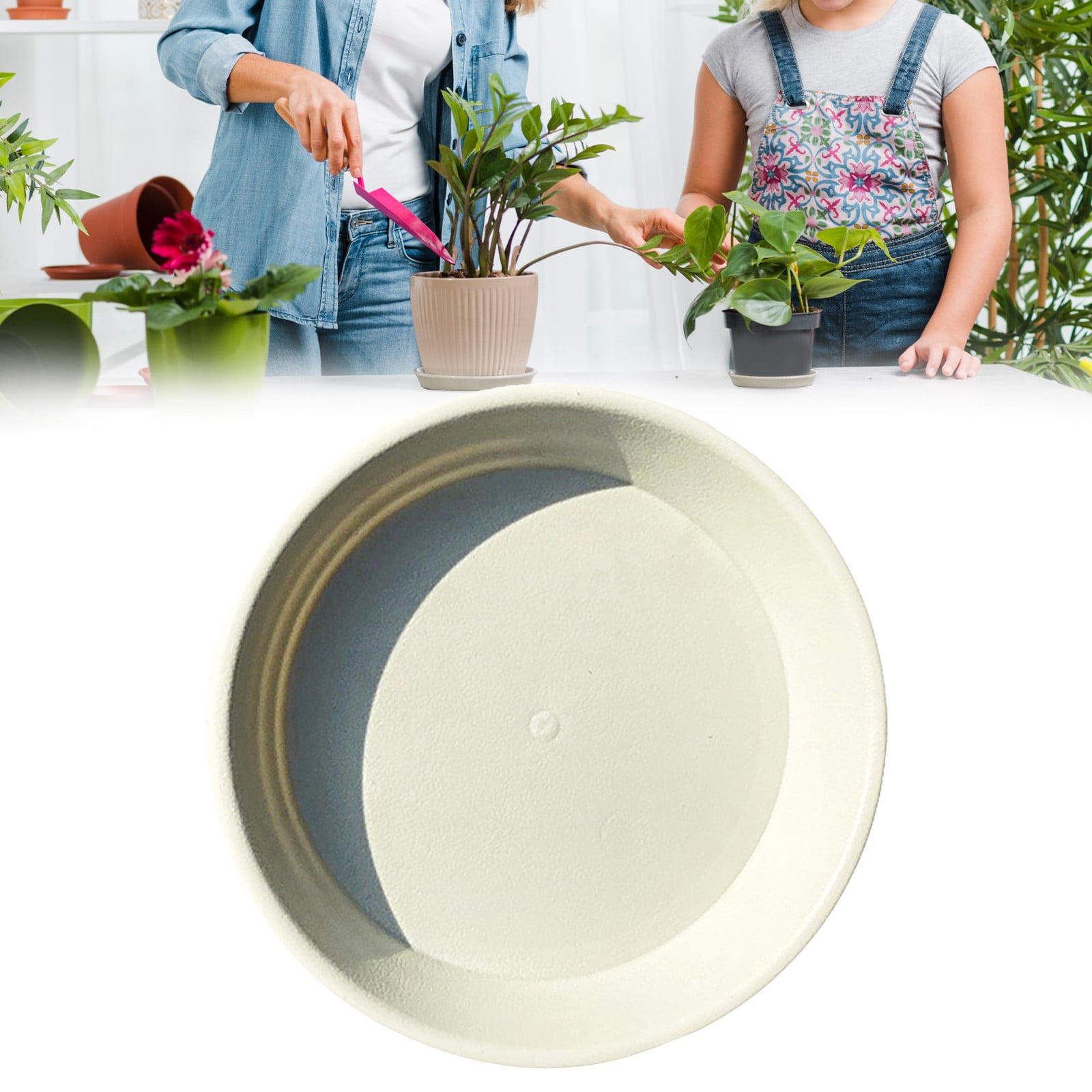 Beige Plastic Plant Saucer, Flower Pot Drip Tray Water Catcher 19.5Cm ...