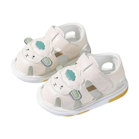 Beige Playful Walking Infant Sandals With Sheep Design And Soft Sole ...