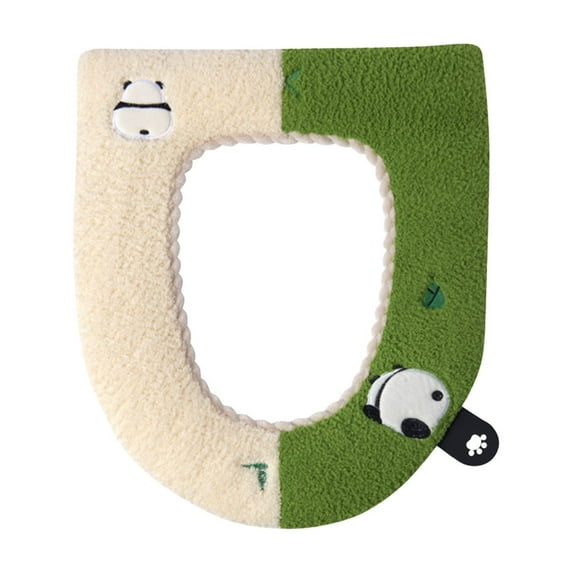 Beige Plush Toilet Seat Cover For Winter Thickened Warm Fleece With ...