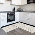 Beige Polka Dots Spots 2 Pieces Non-Slip Kitchen Mat Set, Abstract ...