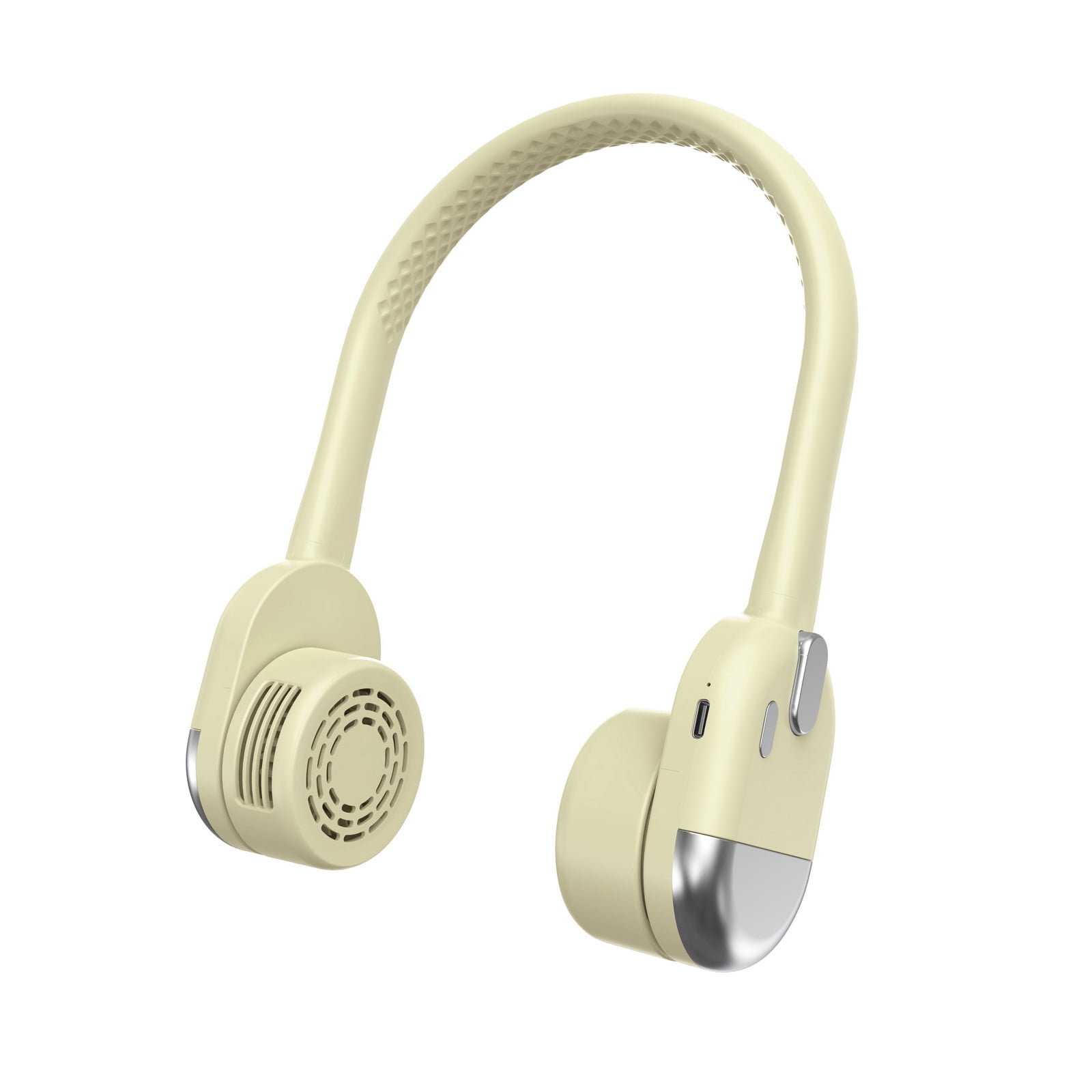 Beige Portable Bladeless Neck Fan With 3 Speed Settings Hanging Design ...