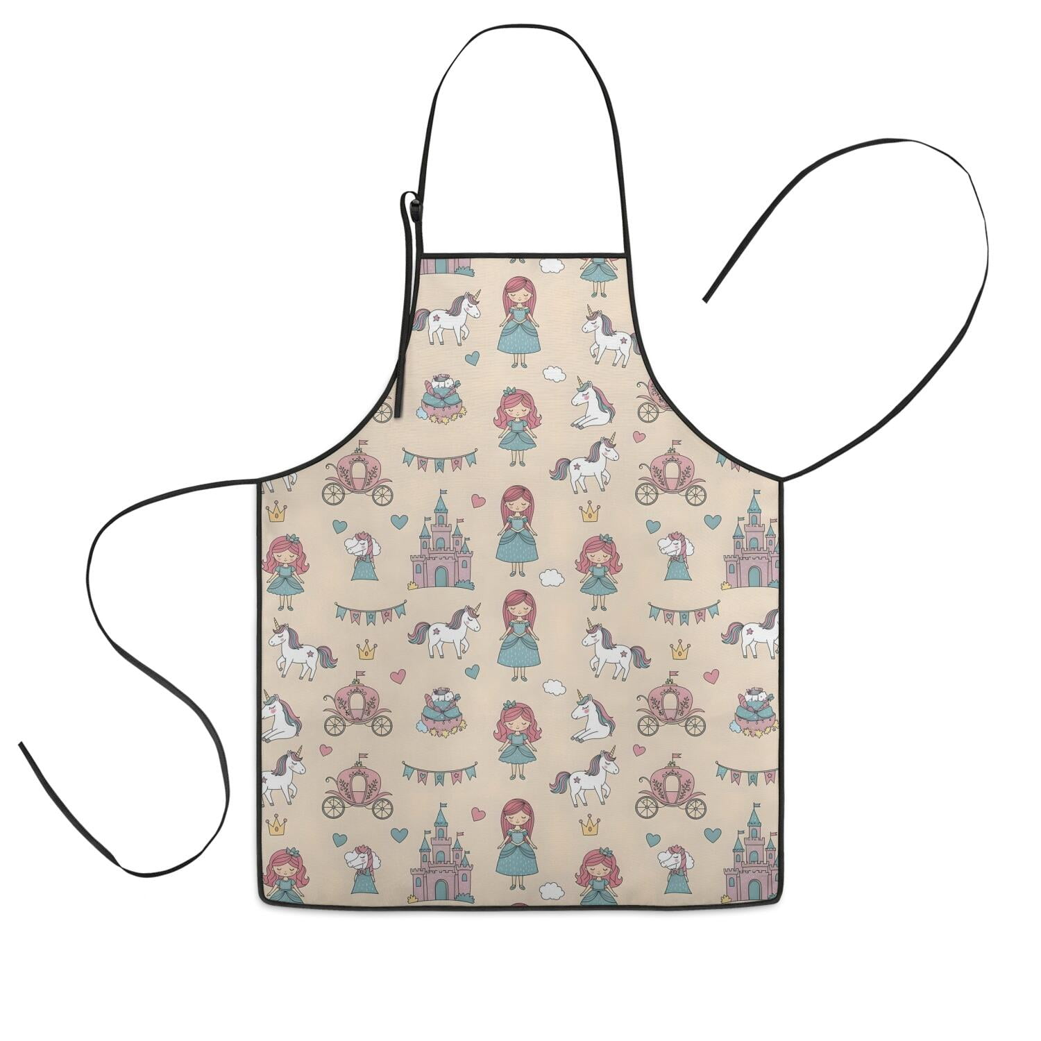 Beige Princess Carriage Pattern Kids Aprons for Girls and Boys ...