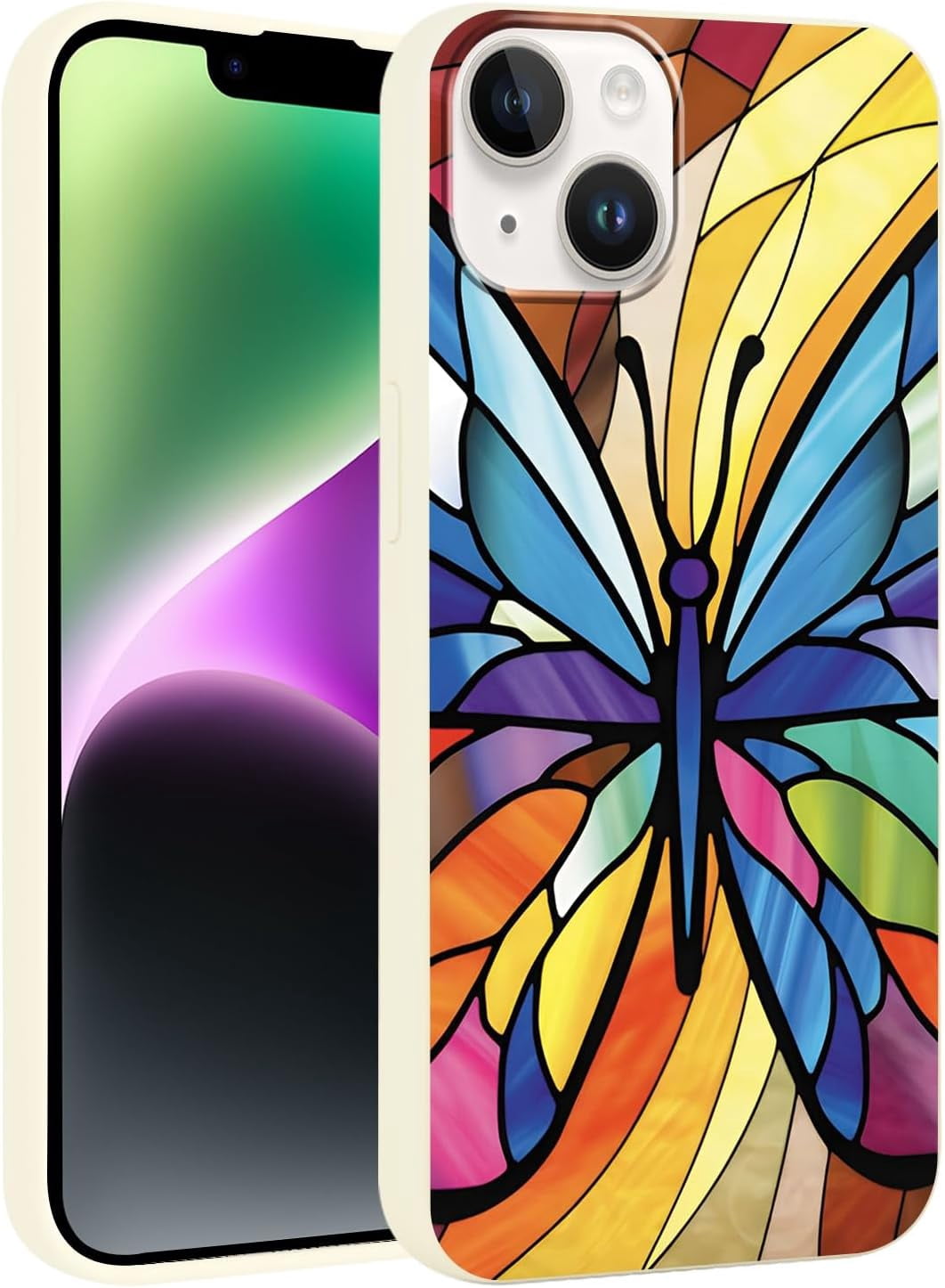 Beige Print Phone Case for iPhone 13 Mini 5.4", Cute Aesthetic Pattern ...