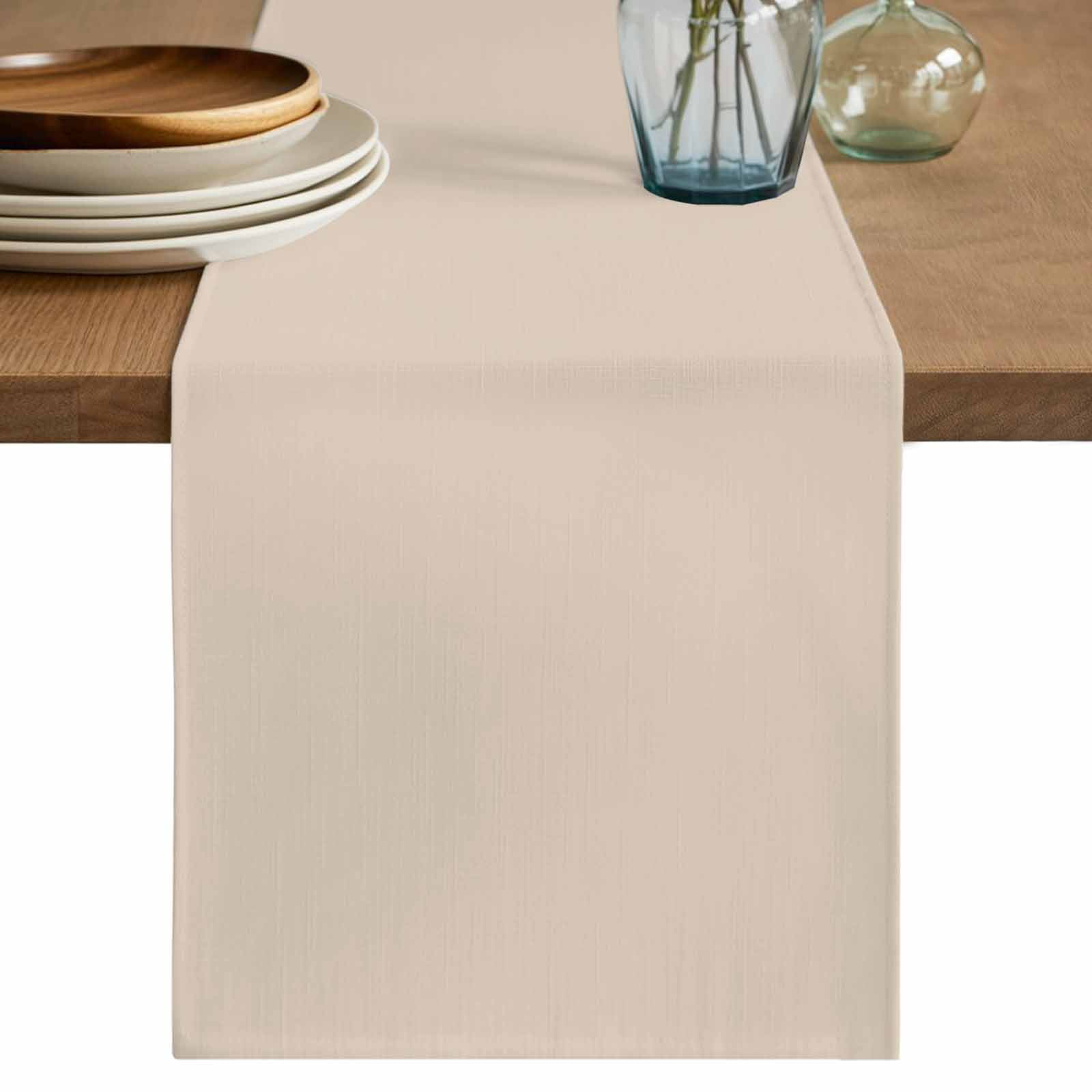 Beige Pure Color Table Runner 70 Inches, Aesthetics Contemporary Modern ...