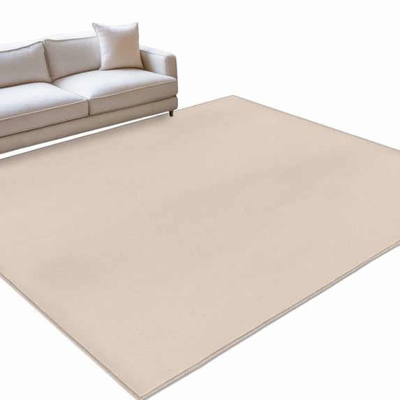 Beige Pure Color Washable Rug 9x12 Area Rug for Living Room Bedroom Non ...