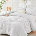 Beige Queen Comforter Set Seersucker 7 Pieces, All Season Luxury Bed in ...