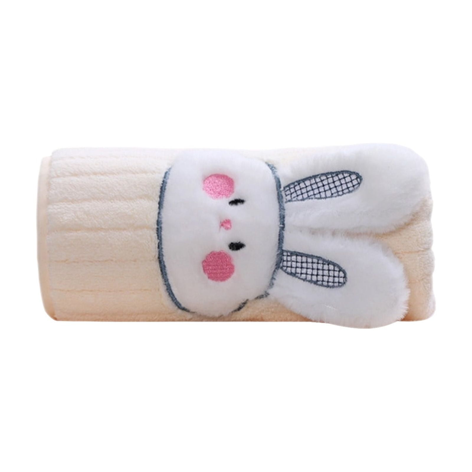 Beige Rabbit Pattern Coral Fleece Towel, Quick Dry Bath Towel For Face ...