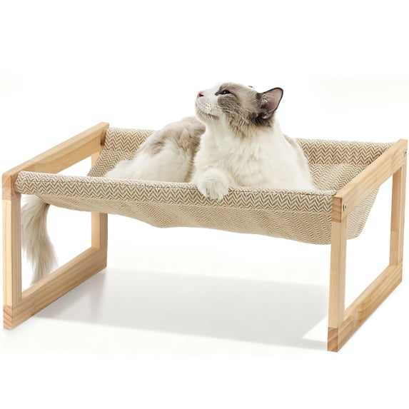 Beige Raised Pet Bed 21 Inch Breathable Hammock Style For Indoor ...