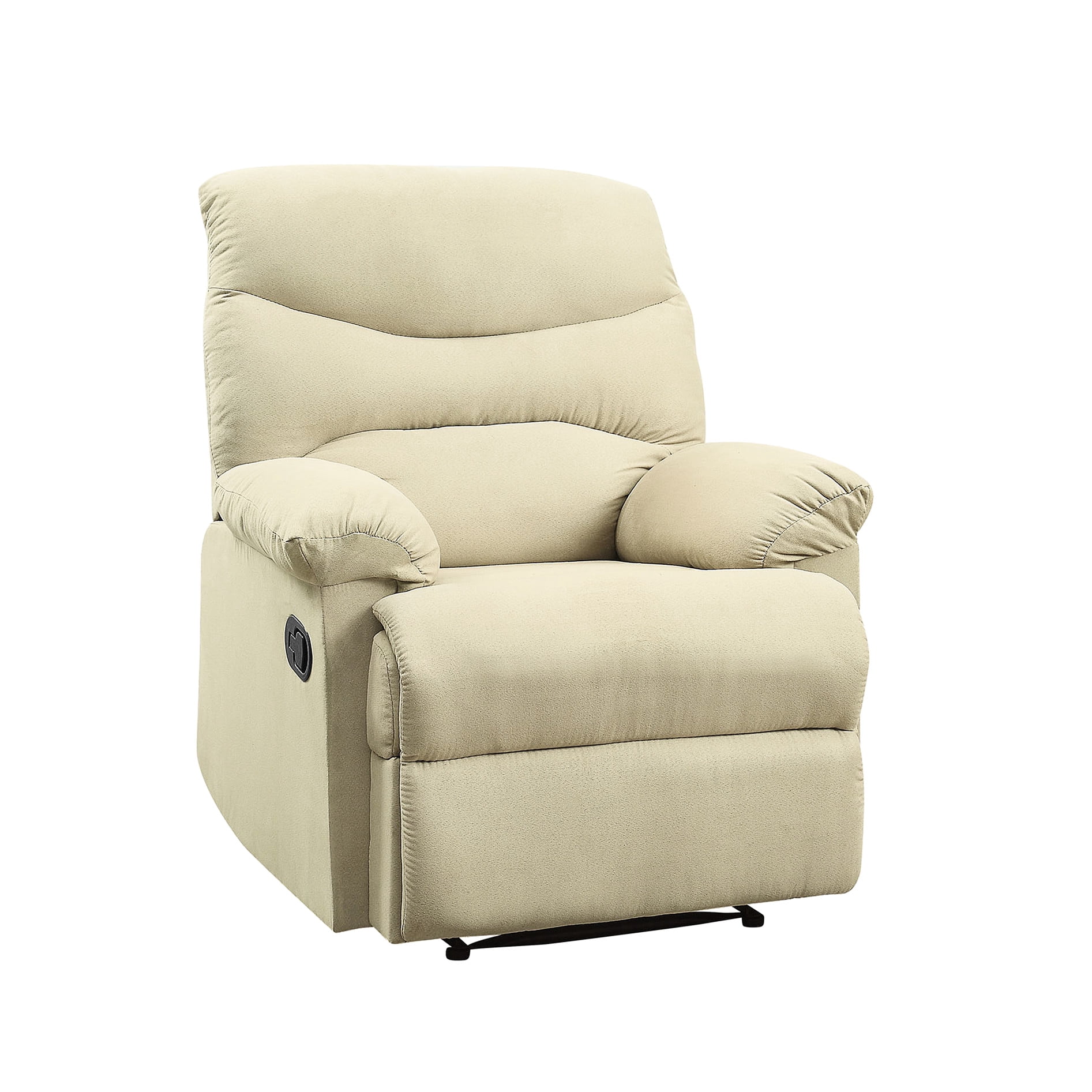 Beige Recliner With Plywood Construction - And Comfortable Microfiber ...