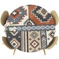 Beige Red Boho Round Tablecloth 36-44 Inch Round Fitted Table Cloth ...