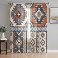 Beige Red Boho Sheer Curtains for Living Room Bedroom Classic ...