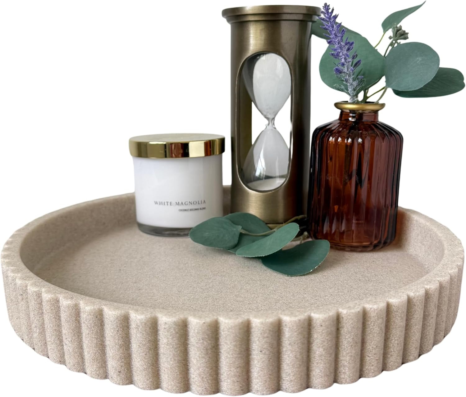 Beige Resin Decorative Trays for Decor - Coffee Table Decor Tray ...