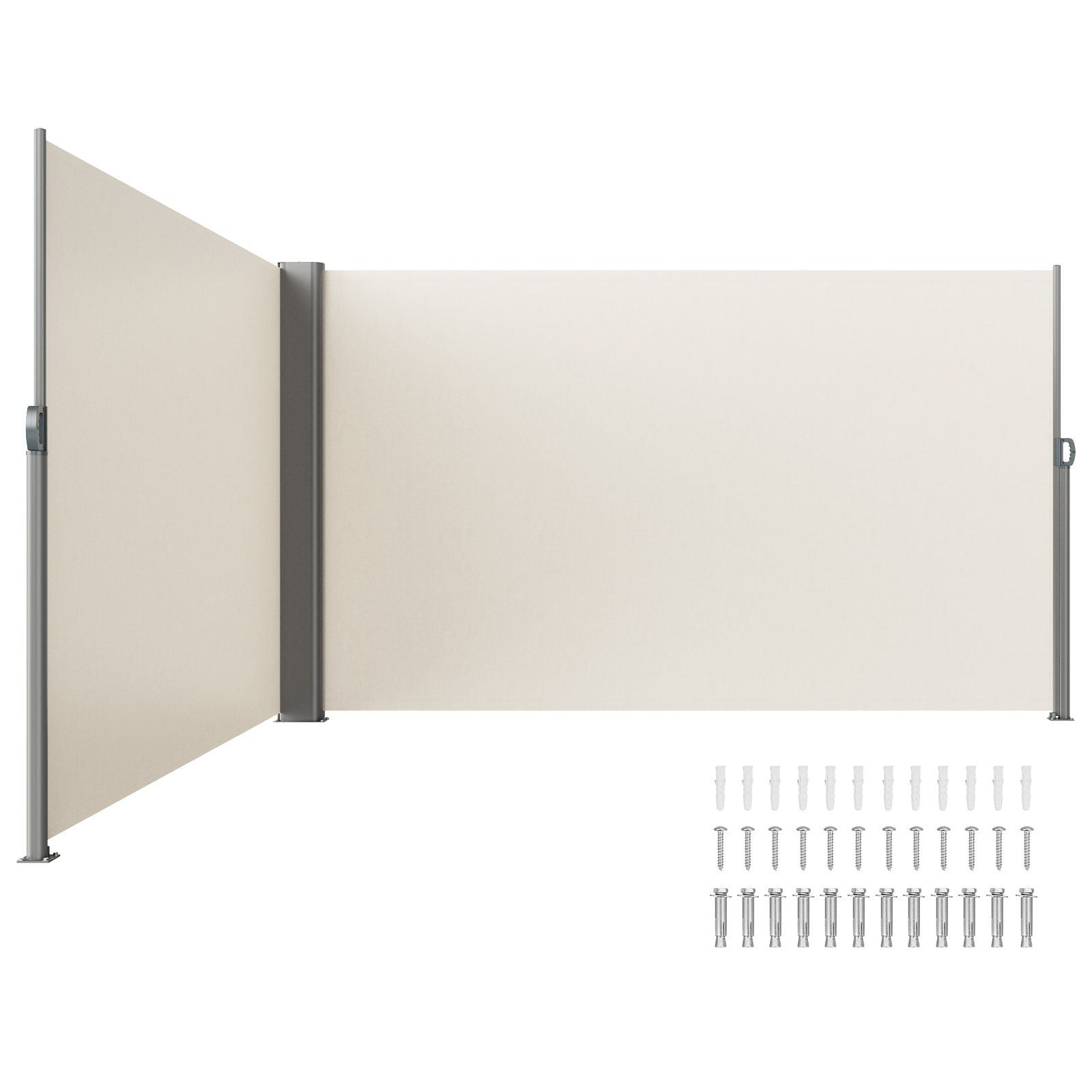 Beige Retractable 63''*236'' Awning-Rugged Full Aluminum Rust-Proof ...