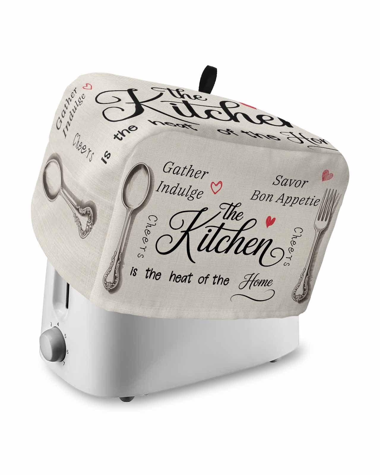 Beige Retro Art Toaster Cover 4 Slice, Large Kitchen Appliance Covers ...