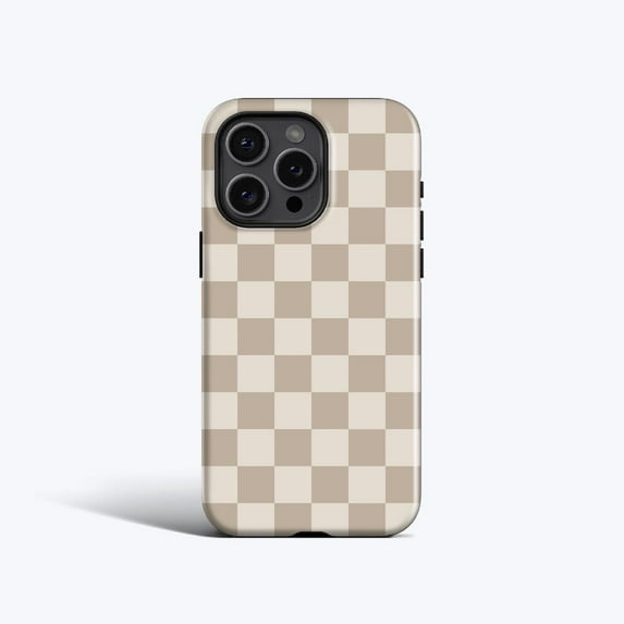 Beige Retro Checkerboard Pattern Protective and Compatible iPhone 11-17 ...