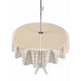 Beige Round Outdoor Tablecloth with Umbrella Hole Boho Diamond Pattern ...