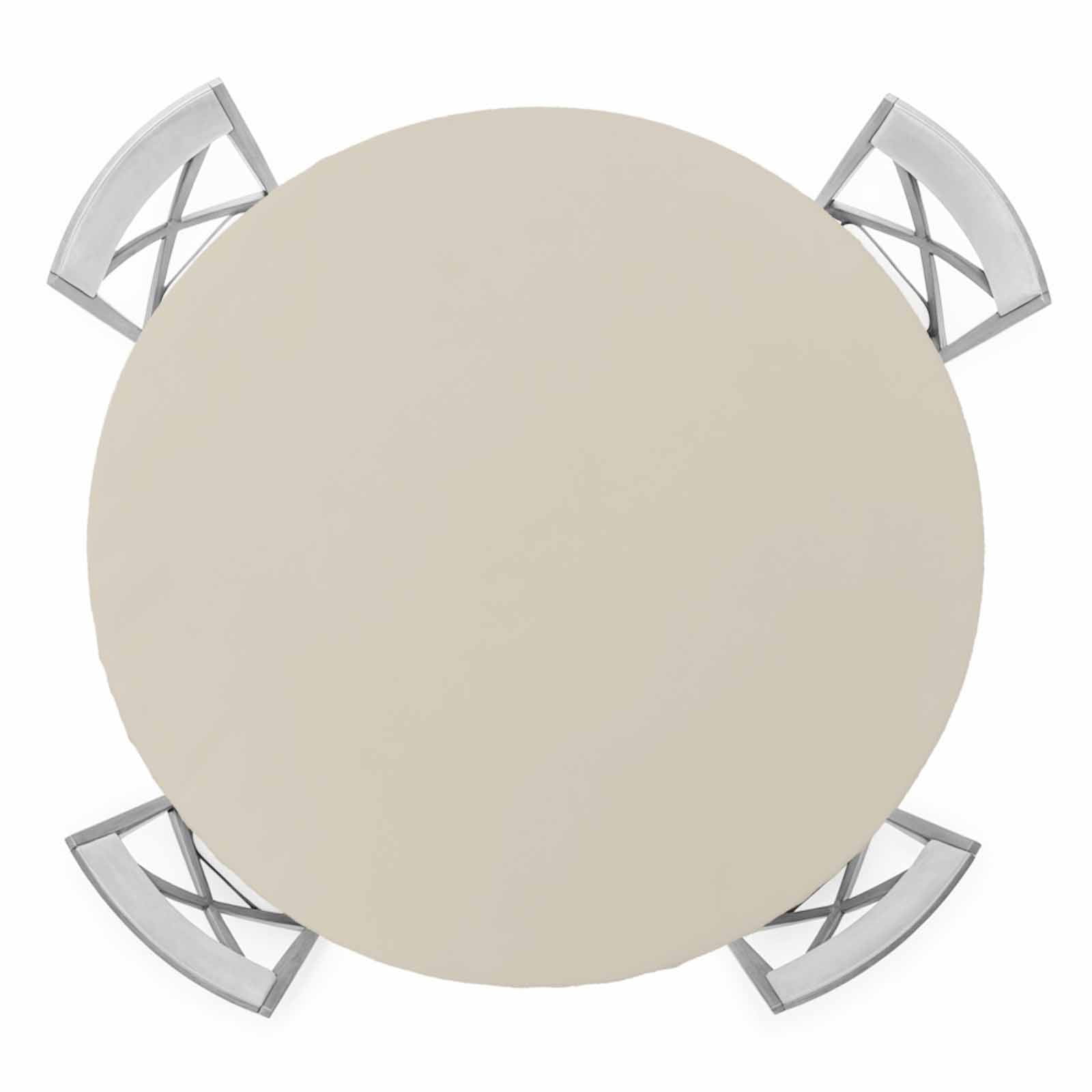 Beige Round Table Cover, White Swan Waterproof Fitted Tablecloths for ...