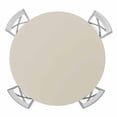 Beige Round Table Cover, White Swan Waterproof Fitted Tablecloths for ...