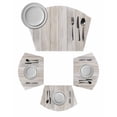 Beige Round Table Placemats Set of 2 Wedge Placemats, Farmhouse Simple ...