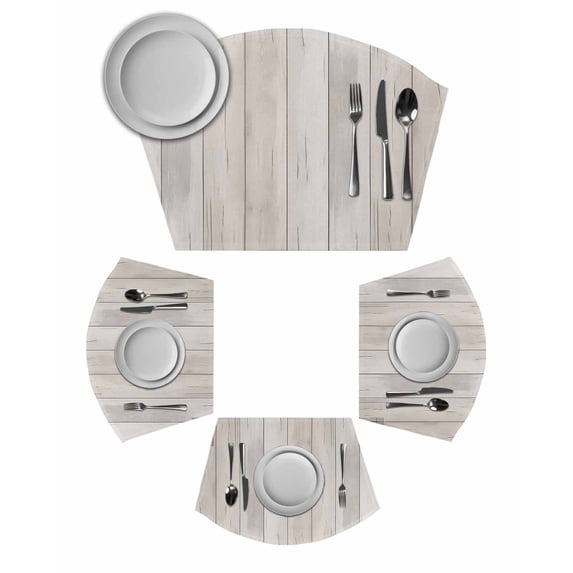 Beige Round Table Placemats Set of 2 Wedge Placemats, Farmhouse Simple ...