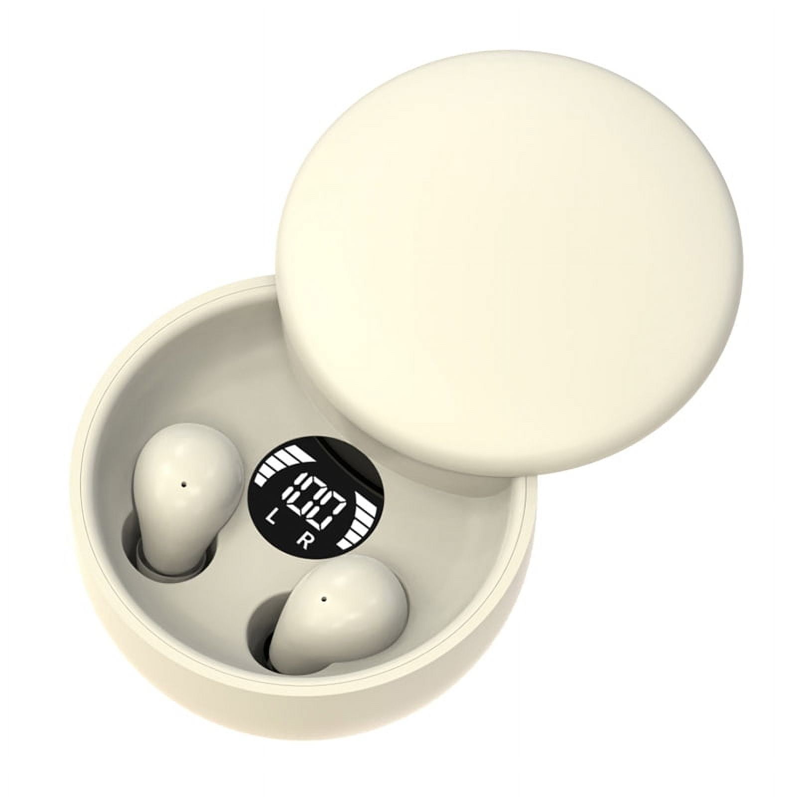 (Beige) SK26 TWS Wireless Bluetooth 5.4 Headphones In-Ear Invisible ...