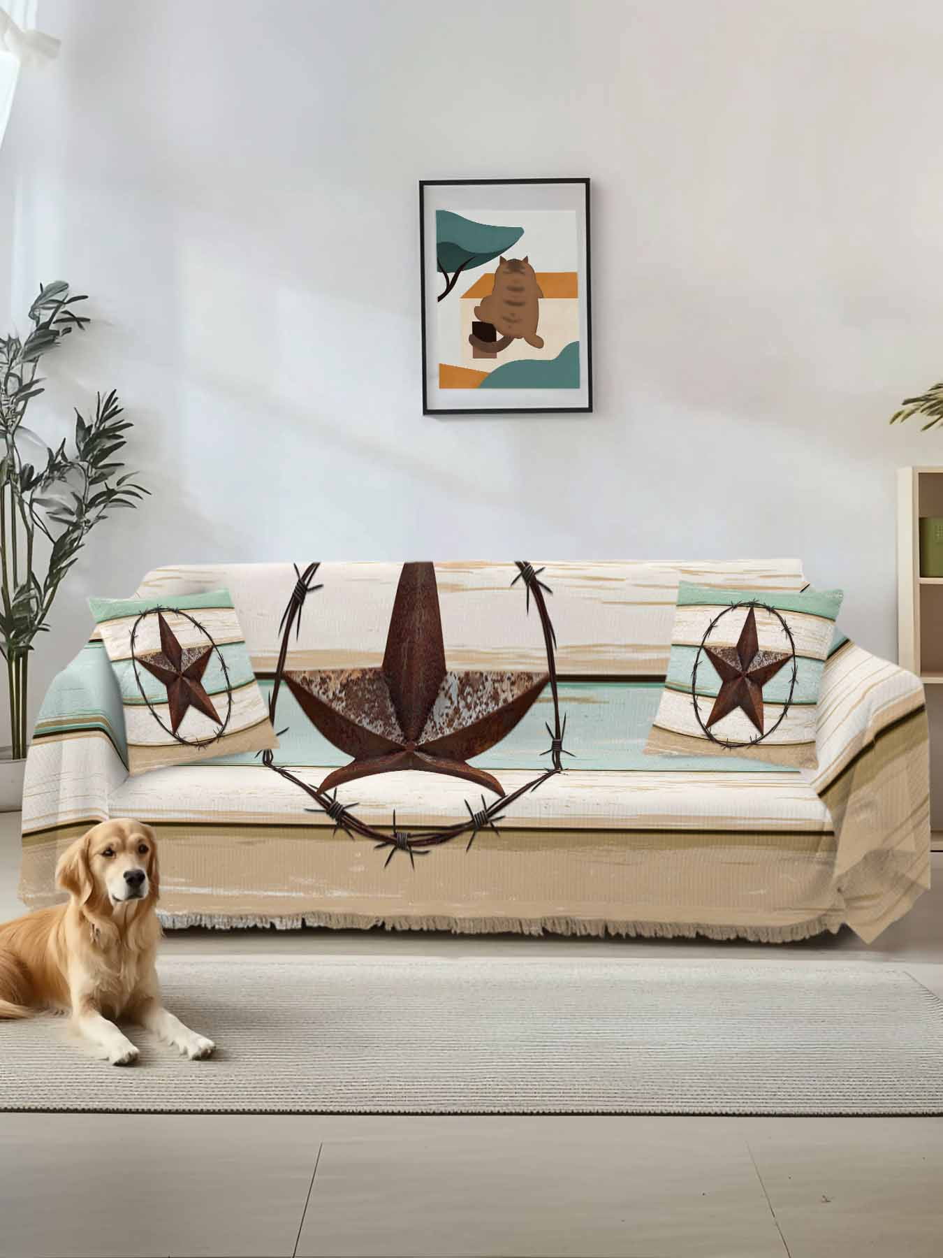 Beige Sage Green Texas Star Sofa Covers for 2-3 Cushion Couch L-Shaped ...