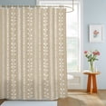 Beige Sand Shower Curtain, Minimalist Rustic Vertical Dashed Lines ...