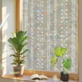 Beige Sand Window Privacy Film, Minimalist Rustic Vertical Dashed Lines ...