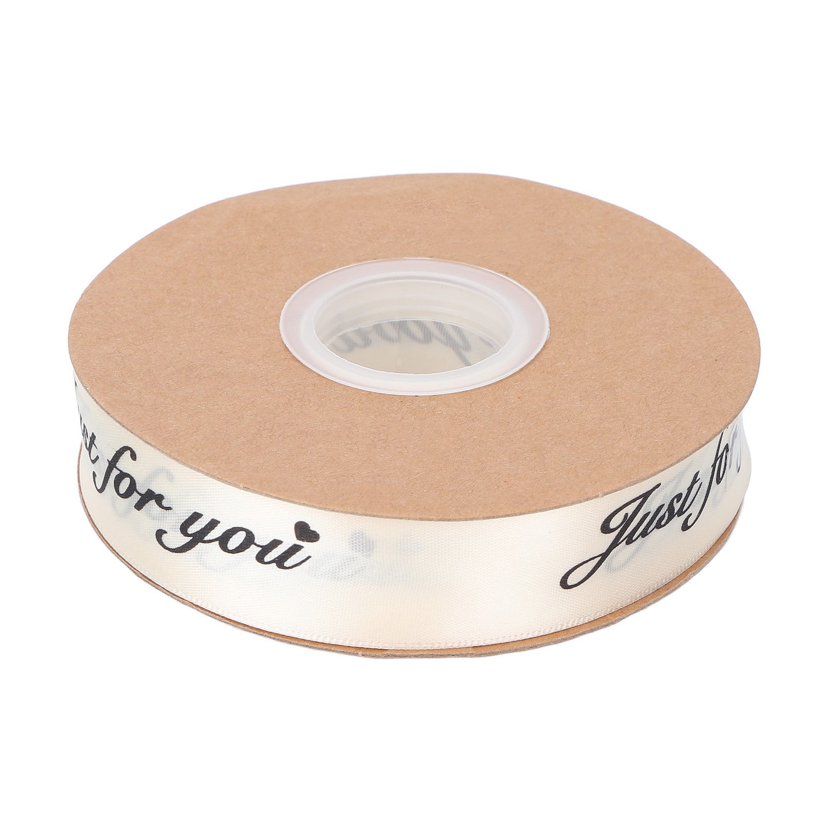 Beige Satin Ribbon Roll, 2.5cm Wide, 45 Yard Polyester Ribbon for DIY ...