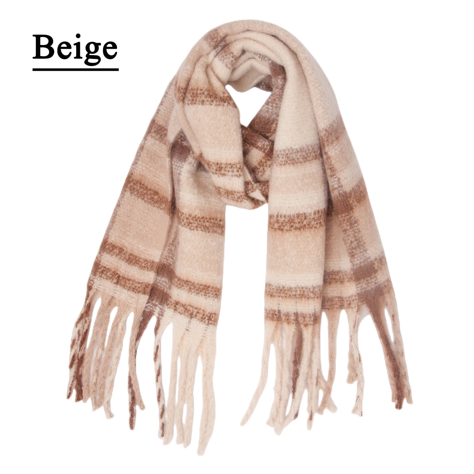 Beige Scarfs Scarf Thermal Scarf for Women Fall Winter Scarf Classic ...