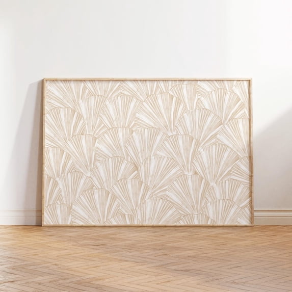 Beige Seashell Coastal Nursery Wall Art, Unframed Paper Print Size ...