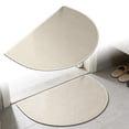 Beige Semicircle Door Mat (24" x 16"), Non- Washable Low-Profile ...