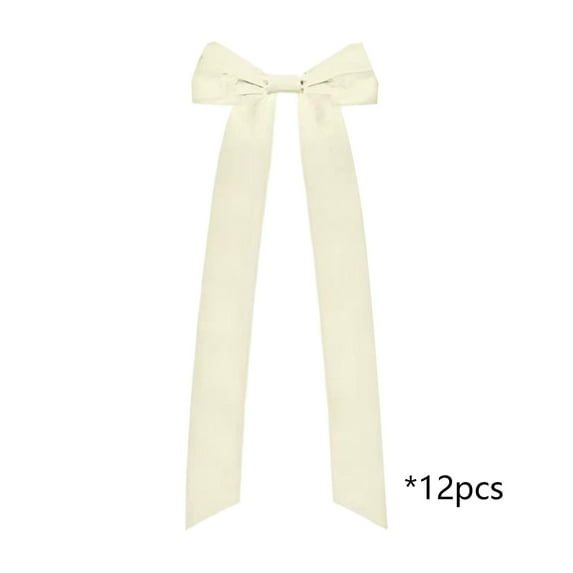 Beige Set Of 12 Satin Decorative Bows For Gift Wrapping Crafts And ...