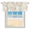 Beige Shell Valances for Windows, Rod Pocket Kitchen Valance Curtains ...