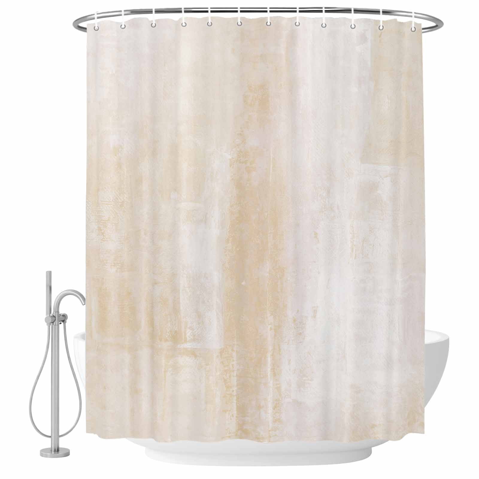Beige Shower Curtain, Retro Oil Painting Modern Abstract Art Aesthetics ...