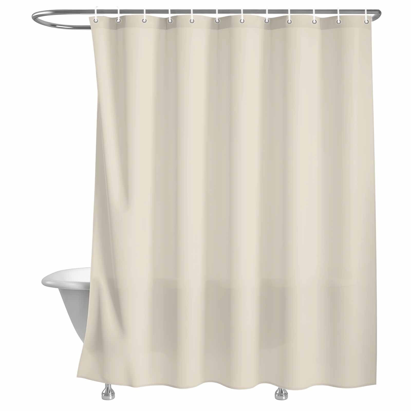 Beige Shower Curtain, White Swan Lightweight Waterproof Fabric Shower ...