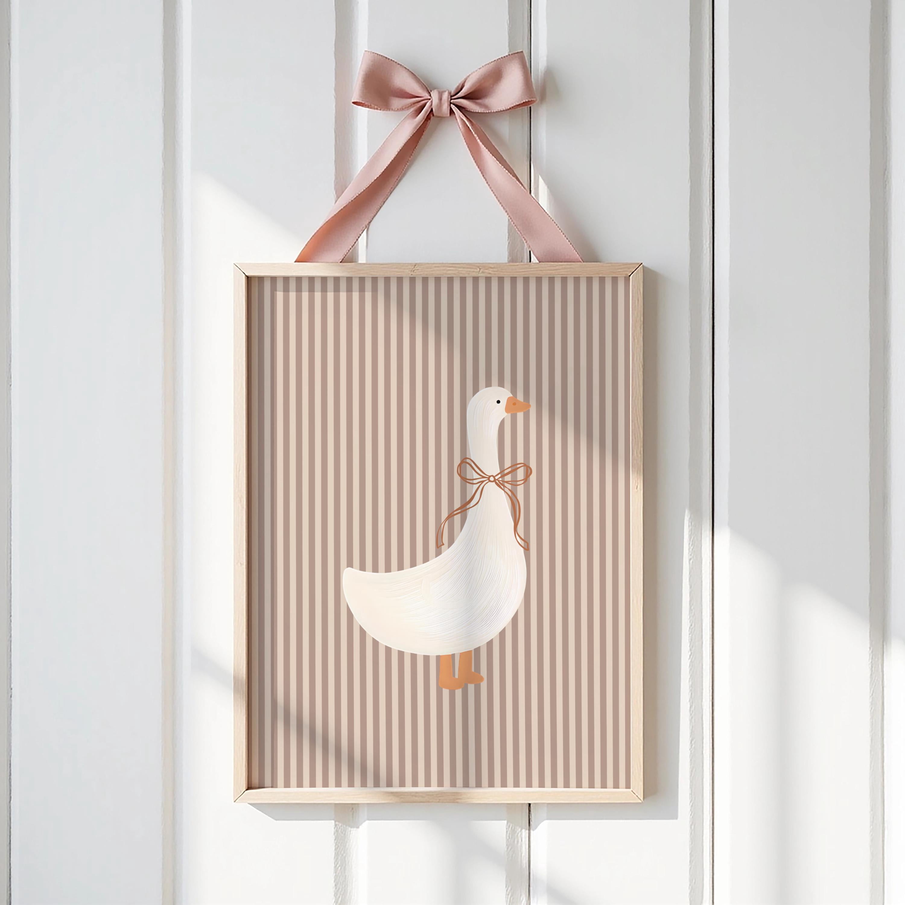 Beige Silly Goose Vintage Nursery Art Print Poster Vintage Style Wall ...