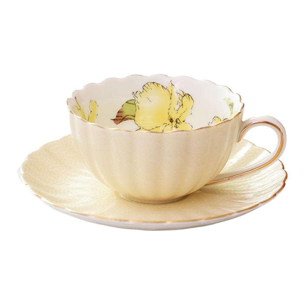 Beige Single Cup And Saucer European Coffee Cup Set Small Luxury Home ...