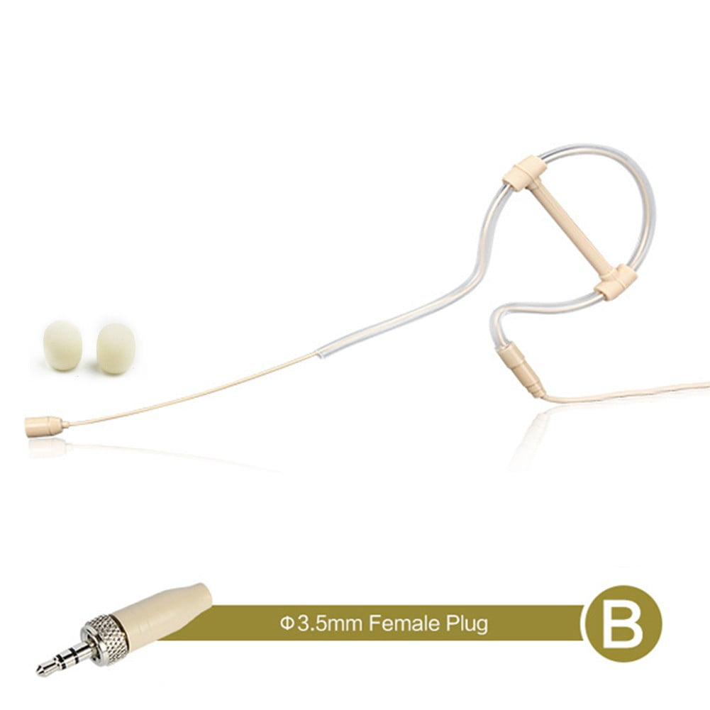 Beige Single Ear Hooks Headset Mic Headworn Microphones Hand-free ...