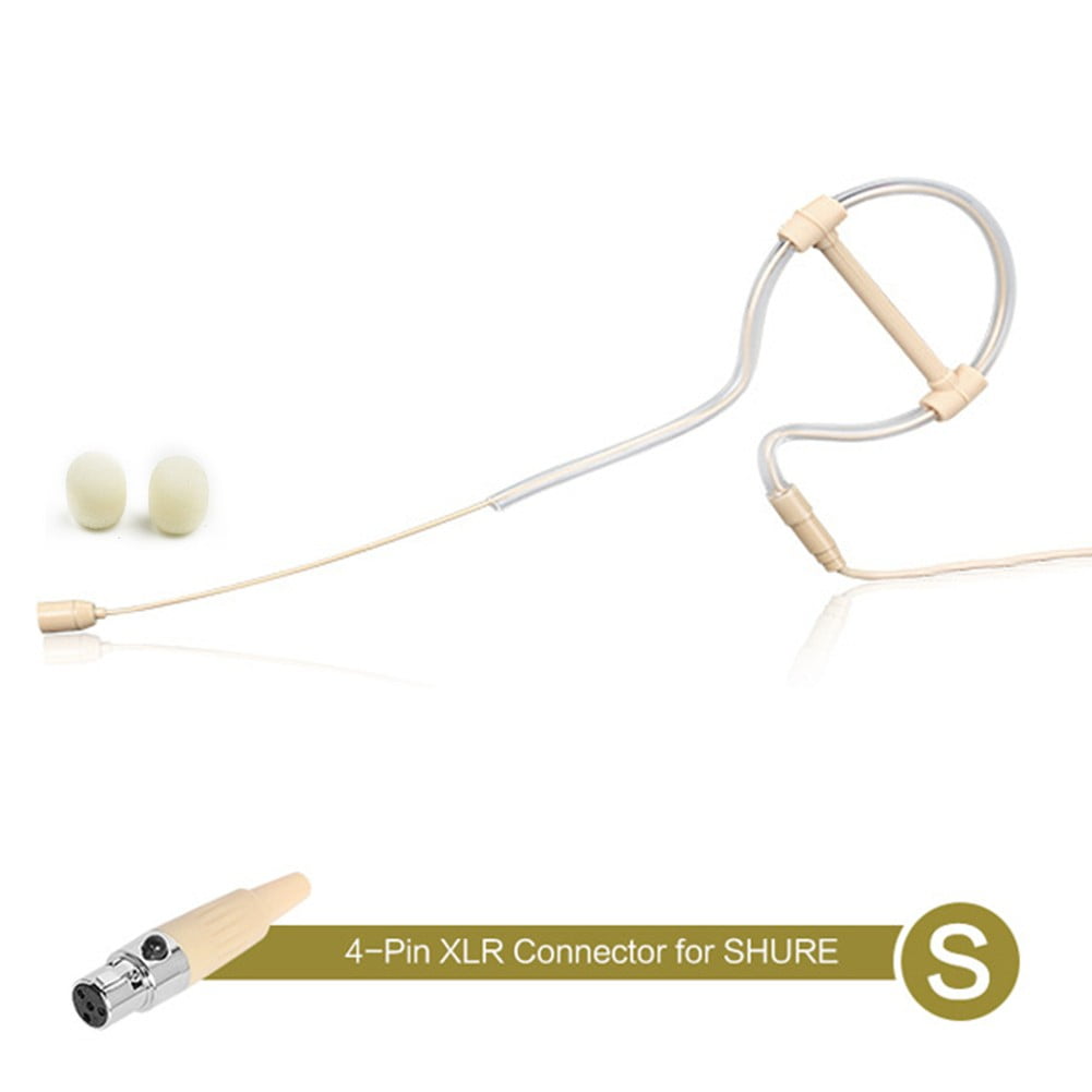 Beige Single Ear Hooks Headset Mic Headworn Microphones Hand-free ...