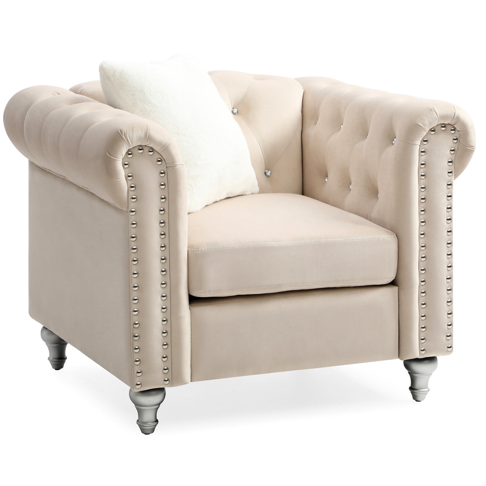 Beige Single - Seater Armchair, 38"W x 30"H | Modern Look for Any Room ...