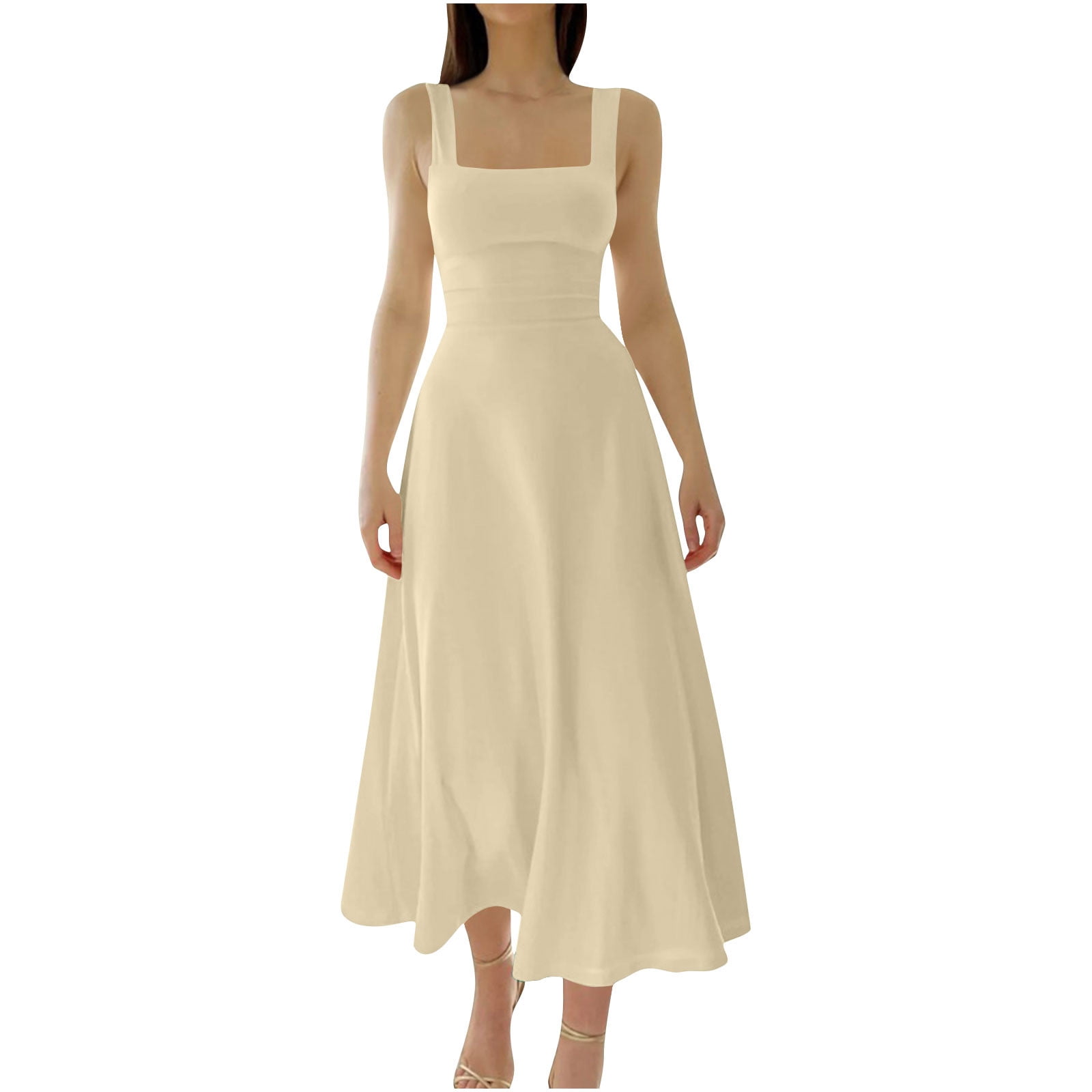 Beige Slip for Women Fall Summer Vneck Maxi Long Slimming Tunic Formal ...