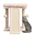 Beige Small Cat Tree With Perch Scratcher For Indoor Cats - Walmart.com